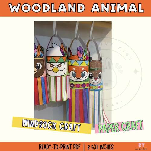 Woodland Animal Windsock Craft | Native American Heritage Month Activity