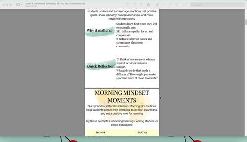 Classroom SEL Activities: Mindfulness, Calm Corner Printable eBook