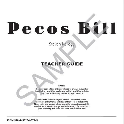 Pecos Bill Novel Units® Teacher Guide Novel Study | TPT