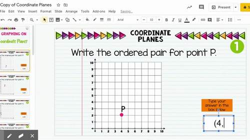 Coordinate Planes for Google Classroom DISTANCE LEARNING by Loving Math