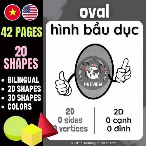 Bilingual Vietnamese-English Shapes & Colors Vocabulary Cards - Hình ...