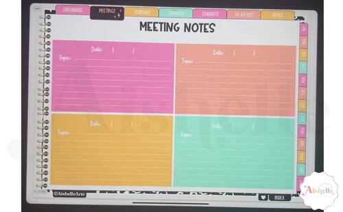 2025-2026 Digital Teacher Planner | Cute Composition Notebook Theme #2