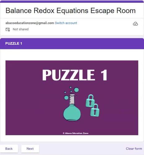 Balancing Redox Equations Escape Room by Abaco Education Zone | TPT