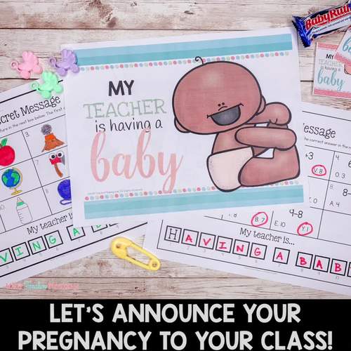 Class Pregnancy Announcement for Teachers- Math and ELA Puzzles | TPT