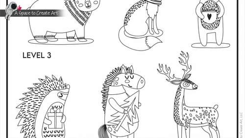 Let's Draw! Wintertime Animals Workbook & Coloring Sheets: Winter Art ...