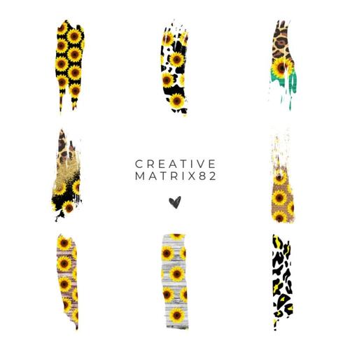 Sunflower Brush Strokes Clipart | Fall Summer Glitter Clip Art | TPT