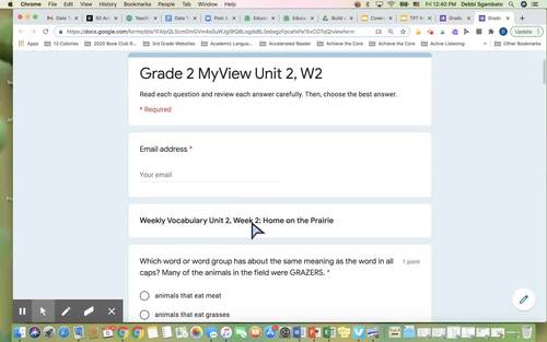 Grade 2 MyView Literacy Unit 2 Week 2 Google Forms Assessment Practice