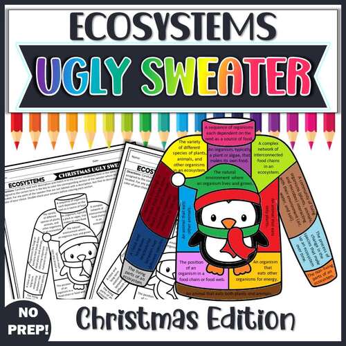 Ecosystems Christmas Ugly Sweater Review Activity | Science Biology ...