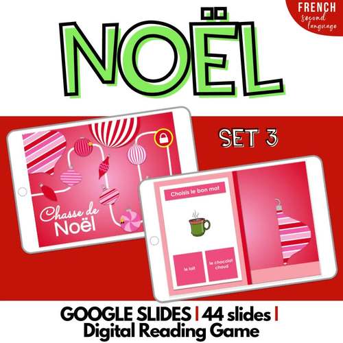 Core French Christmas Activities GOOGLE SLIDES | Vocabulaire de Noël SET 3