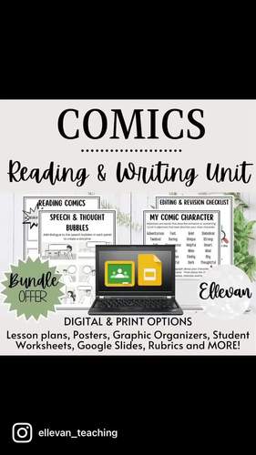 Reading & Writing Comics Unit BUNDLE | Lesson Plans | Digital and Paper ...