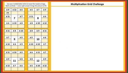 Mystery Digital Pixel Art NO PREP - Snowman Multiplication Grid Challenge