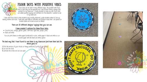 Printable Floor Dots / Spot Markers / Carpet Spots w/ Positive Sayings