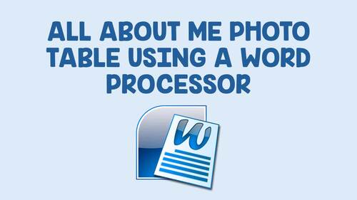 MICROSOFT WORD: All About Me Photo Table Project - Learn Word ...