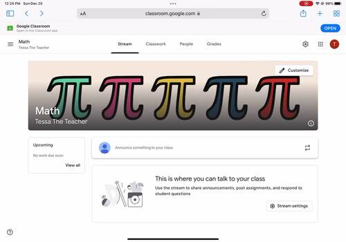 ANIMATED Google Classroom Header Banner GIF MATH Rainbow Pi | TPT