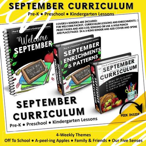 SEPTEMBER PRESCHOOL KINDERGARTEN CURRICULUM MONTHLY LESSON PLANS S1
