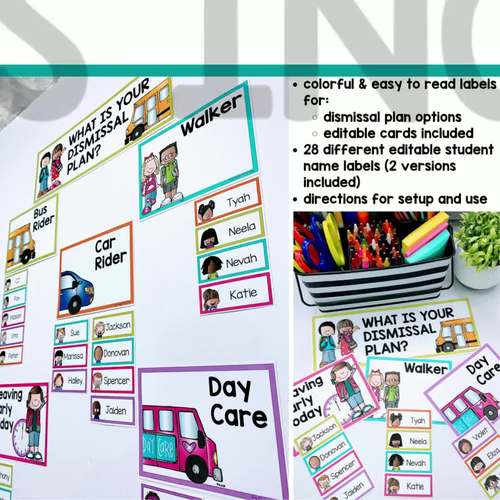 Dismissal Chart Editable | How We Get Home by One Giggle At A Time