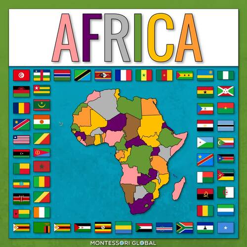 Africa: Montessori Countries, Capitals, Flags: Printables PowerPoint ...