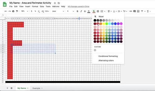 My Name in Pixels Area & Perimeter Activity - GOOGLE Classroom/Distance ...