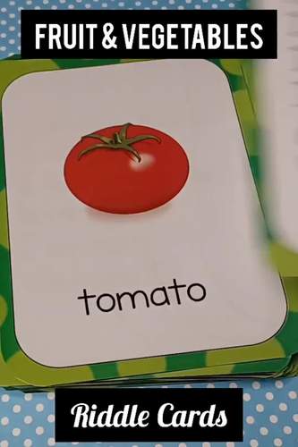 'Fruits and Vegetables' Riddle Cards by Nomadic Bee | TPT