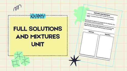 Mixture and Solutions Unit – Everything You Need to Know, Curriculum ...
