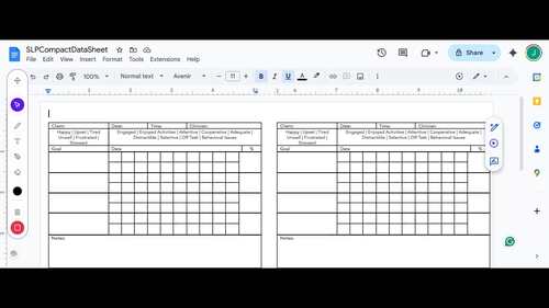 SLP Compact Data Sheet by Jello's Design Studio | TPT