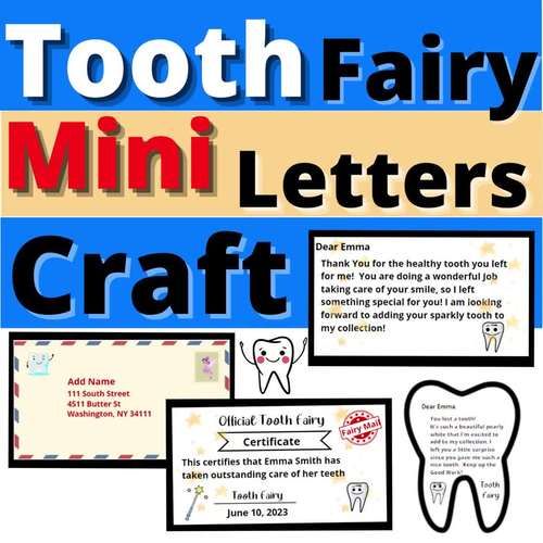 Tooth Fairy Letter Craft Activity Resource Mini Tooth Notes | TPT
