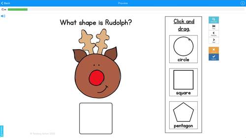 Rudolph 2D Shape Boom Cards | Math Distance Learning by Teaching Autism