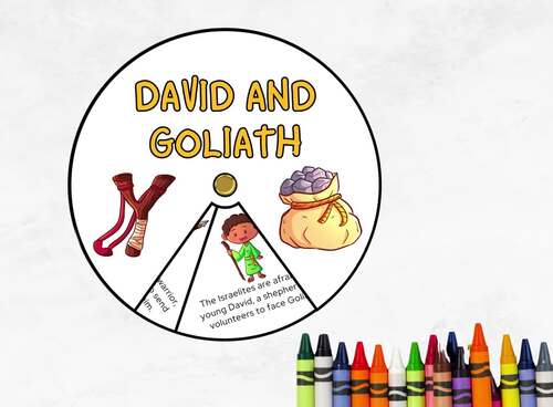 David and Goliath Bible Story Spinning Wheel Craft - Sunday School ...