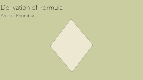 Montessori Derivation of Formula: Area of Rhombus Presentation | TPT