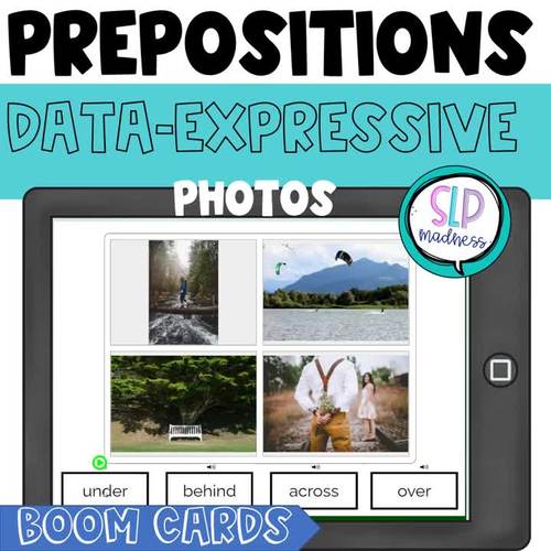 Speech Therapy Data Collection Language l Evaluation Preposition Boom Cards