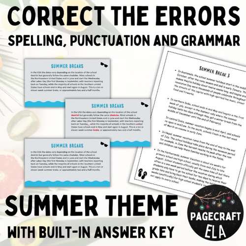 Summer Break Proofreading | Correct the Spelling, Punctuation, Grammar ...