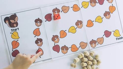 Printable Board Game for Fall and Autumn - Acorn Hunt | TPT