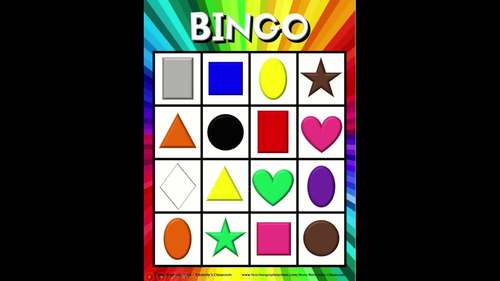 Shapes & Colors Bingo Game Activity - Back to School, 2D Geometry ...