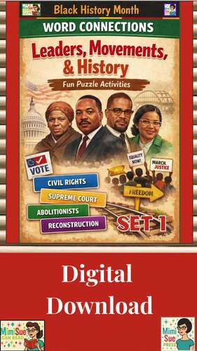 Black History Month Word Connections Puzzles BUNDLE – 20% OFF | TPT