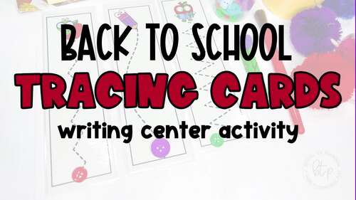 Back to School Line Tracing - Preschool Writing Center- Prewriting Skills