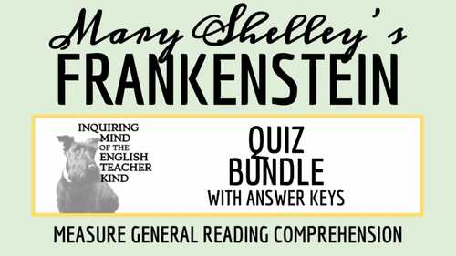 Frankenstein Quiz and Answer Key Bundle for Google Drive | TpT