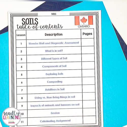 ONTARIO Grade 3 Science Unit - Soils in the Environment - Earth & Space ...