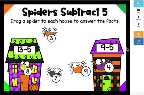 Halloween Math Boom Cards - Subtraction Facts within 20 for Distance ...