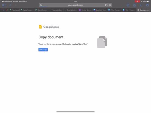 Spiral Review Warm Ups - Algebra ( Math One)- editable | google slides ...