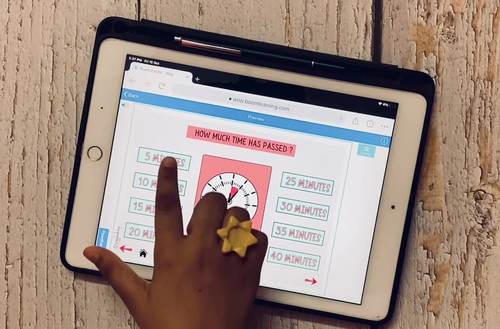 Elapsed time | Calculate how much time passed | Boom Cards by Piggybooks