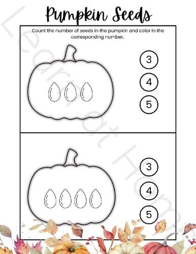 Thanksgiving Fall Preschool & Kindergarten | NO PREP Worksheets | TPT