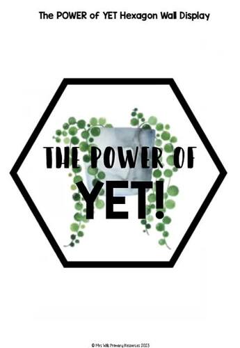 The POWER of YET! | Hexagons | Succulent Plants | Classroom Décor ...