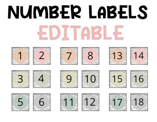 Printable Boho Classroom Calendar Number Labels, Number Labels, Number ...