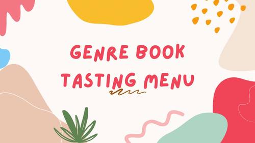 Book Tasting Genre Menu library reading and book promotion brochure