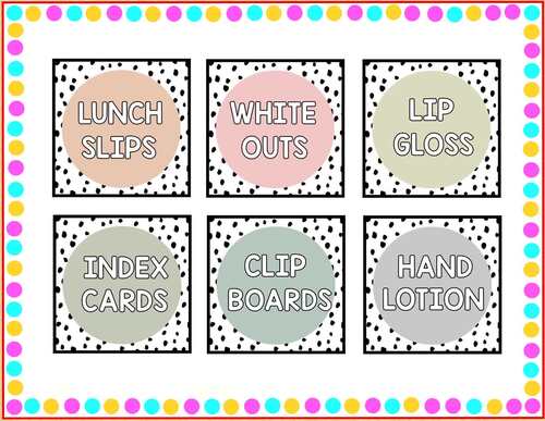 Printable Spotty Boho Neutral Classroom Supplies Labels, Editable ...