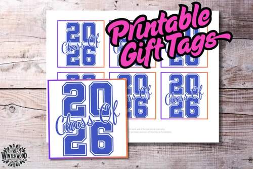 Printable Class of 2026 Graduation Gift Tags – Color by Winterwood Farm ...