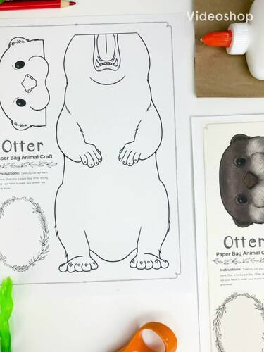 Otter | Paper Bag Puppet | Printable Craft Template | Otters | TPT