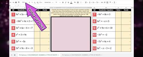 PIXEL ART: Discriminant: Value, Number, and Type of Roots DISTANCE LEARNING