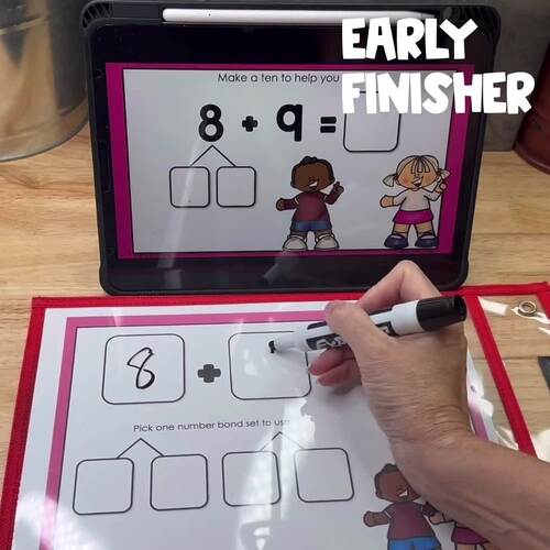 Making a Ten to Add 1st Grade No Prep Early Finishers Activity Math Centers