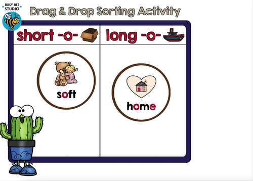 LONG O SHORT O SORT PHONICS BOOM CARDS LONG VOWELS VS SHORT VOWELS ...